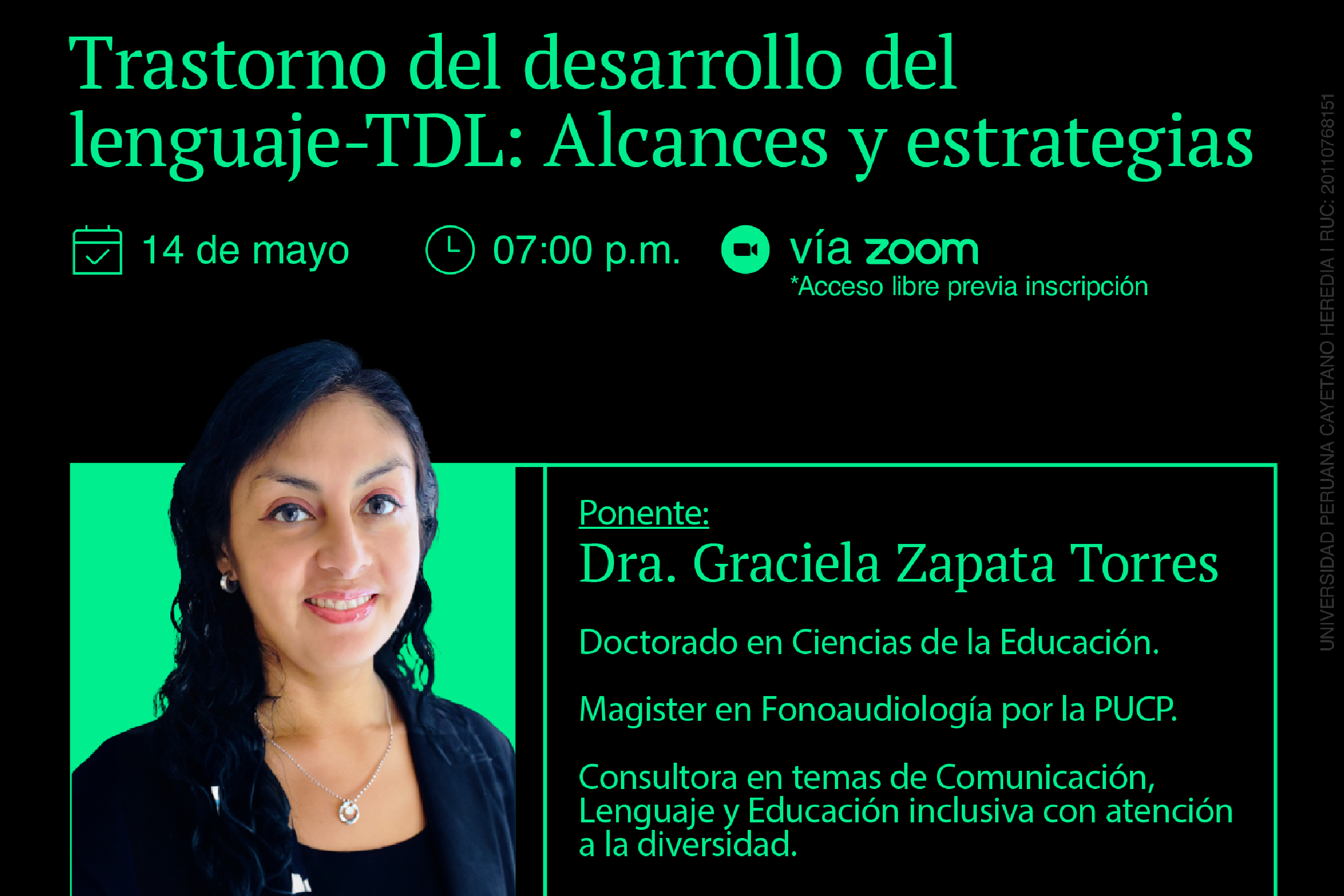 MASTER CLASS: TRASTORNO DEL DESARROLLO DEL LENGUAJE TDL: ALCANCES Y ESTRATEGIAS – Facultad de ...